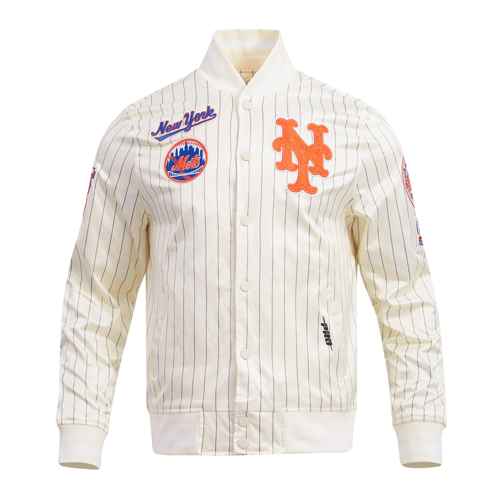 Pro Standard MLB New York Mets Pinstripe Satin Jacket - Men's