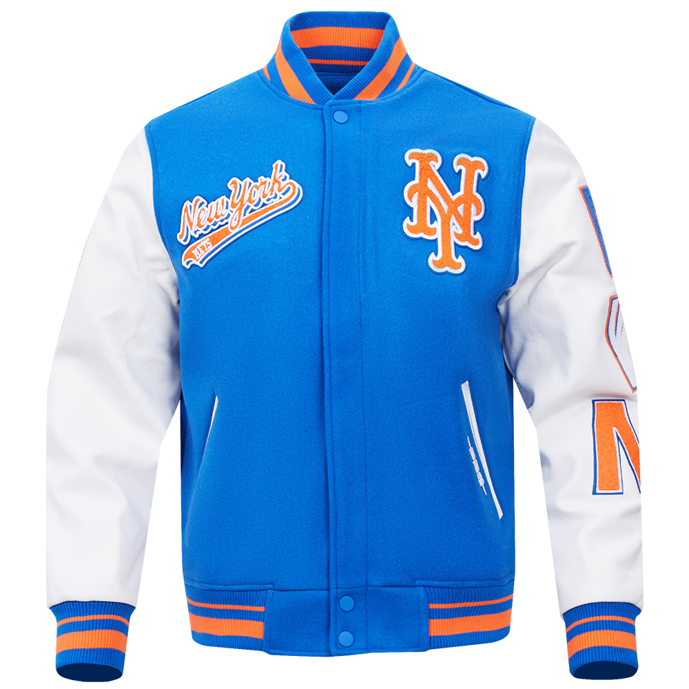 MLB NEW YORK METS SCRIPT TAIL MEN'S RIB WOOL VARSITY (ROYAL/ORANGE/ROY ...
