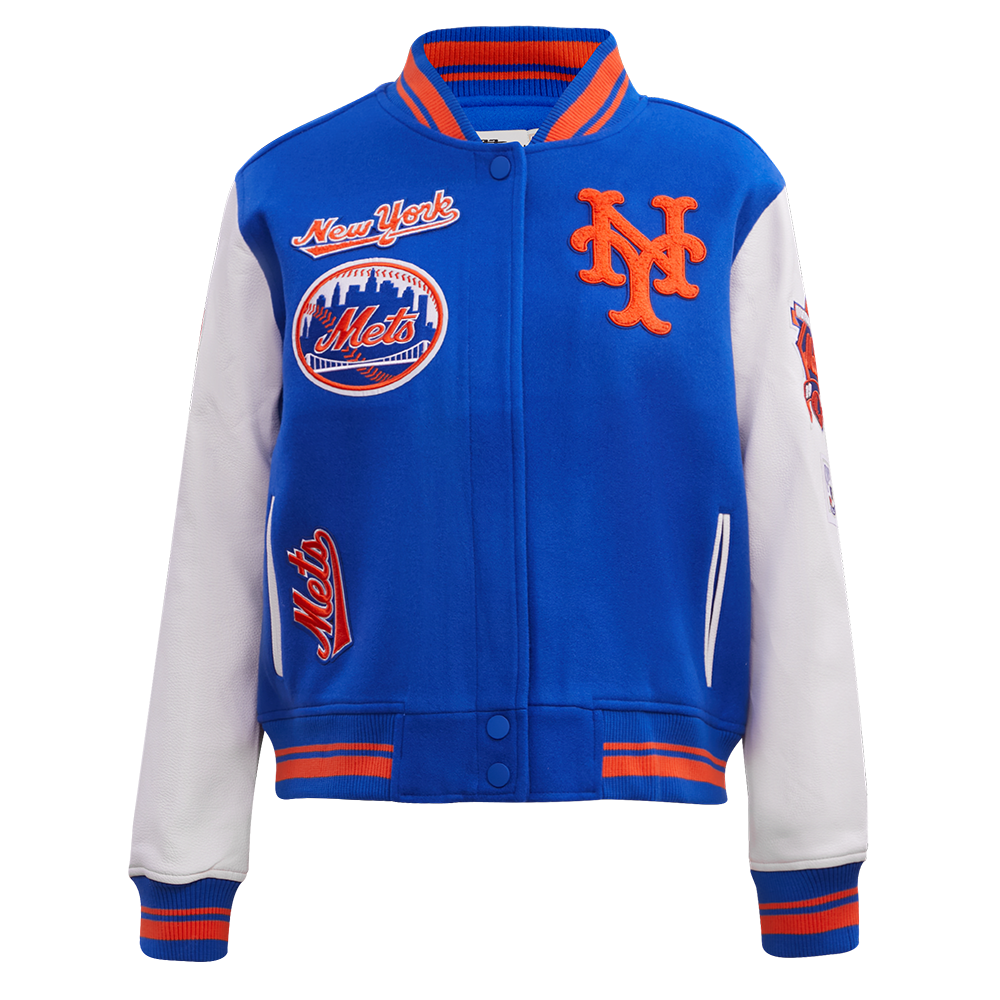MLB NEW YORK METS RETRO CLASSIC WOMEN'S RIB WOOL VARSITY JACKET (ROYAL ...