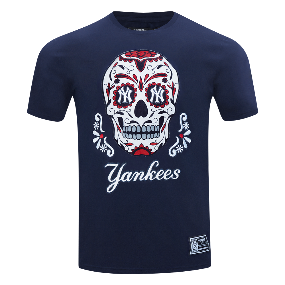 MLB NEW YORK YANKEES SUGAR SKULL MEN'S SINGLE JERSEY STRIPED TOP (MIDN ...