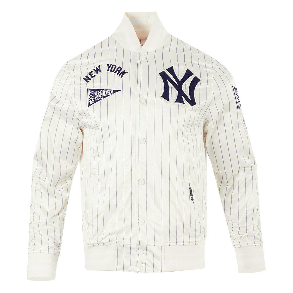 MLB NEW YORK YANKEES PINSTRIPE RETRO CLASSIC MEN'S RIB SATIN JACKET (E ...