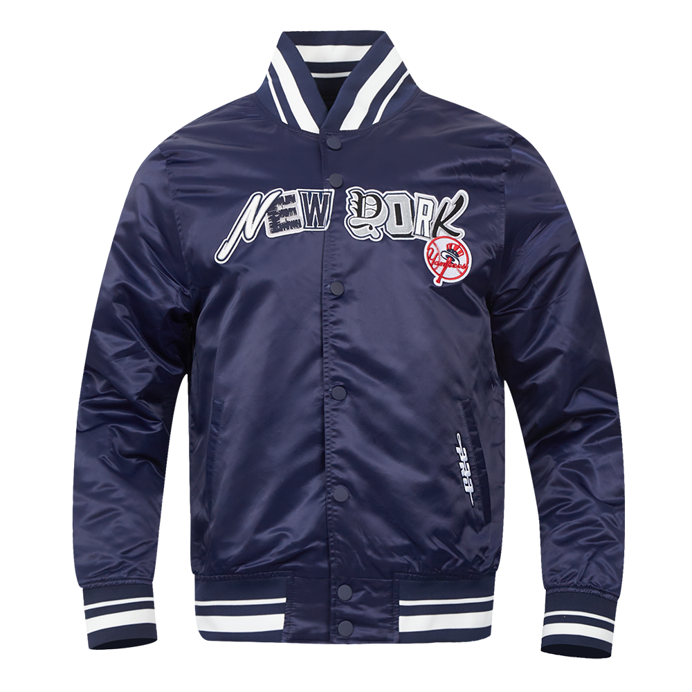 MLB NEW YORK YANKEES CITY RANSOM MEN'S RIB SATIN JACKET (MIDNIGHT NAVY ...