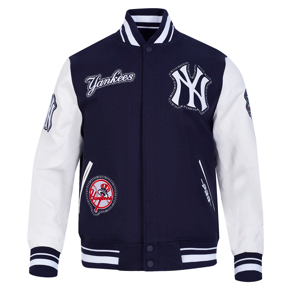 MLB NEW YORK YANKEES DIY PICK STITCH MEN'S RIB WOOL VARSITY JACKET (MI ...