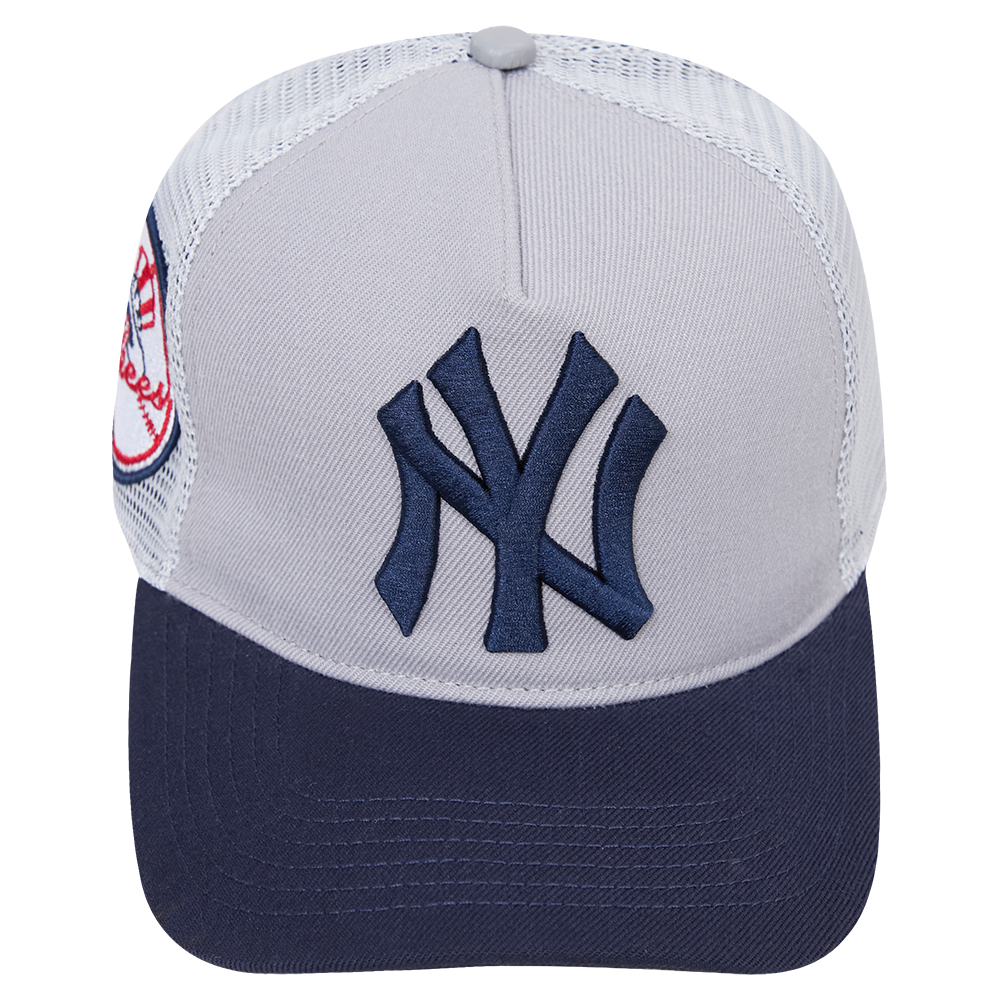 MLB NEW YORK YANKEES CLASSIC PINCH FRONT UNISEX TRUCKER HAT (GRAY / MI ...