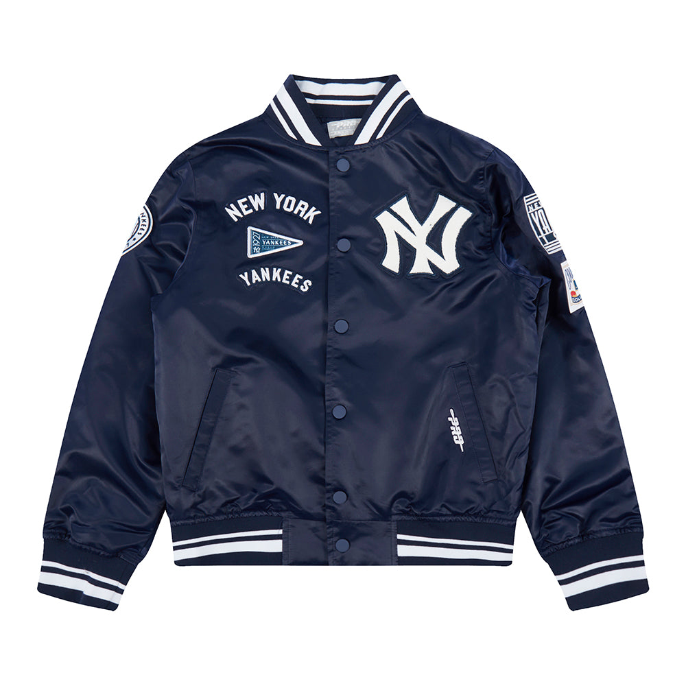 MLB NEW YORK YANKEES RETRO CLASSIC BIG BOYS RIB SATIN JACKET (MIDNIGHT ...