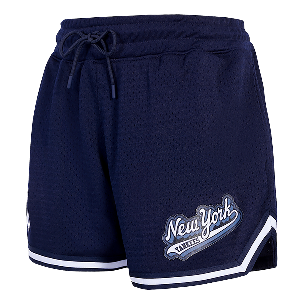 MLB NEW YORK YANKEES SCRIPT TAIL WOMEN'S MESH TAPE SHORT (MIDNIGHT NAV ...