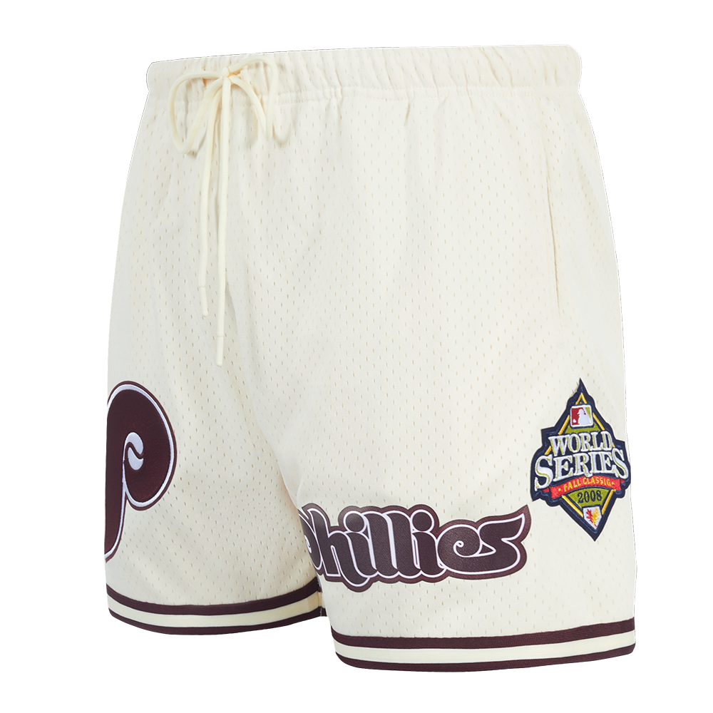 MLB PHILADELPHIA PHILLIES RETRO LOGO MEN'S MESH SHORT (EGGSHELL/WINE ...