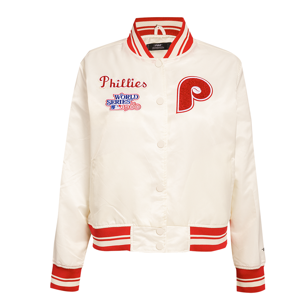 MLB PHILADELPHIA PHILLIES RETRO CLASSIC WOMEN'S RIB SATIN JACKET (EGGS ...