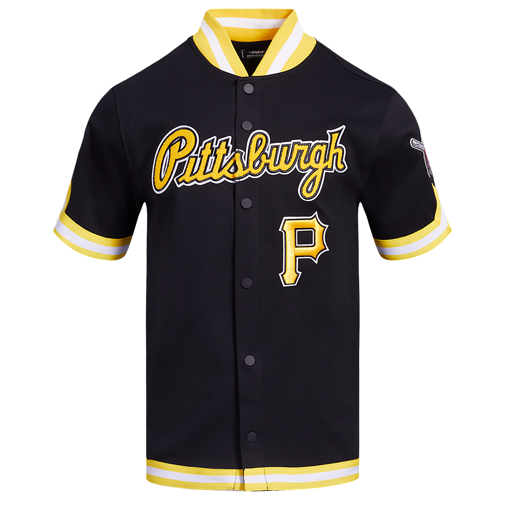 MLB PITTSBURGH PIRATES CLASSIC MEN'S WARM UP JACKET (BLACK/YELLOW ...
