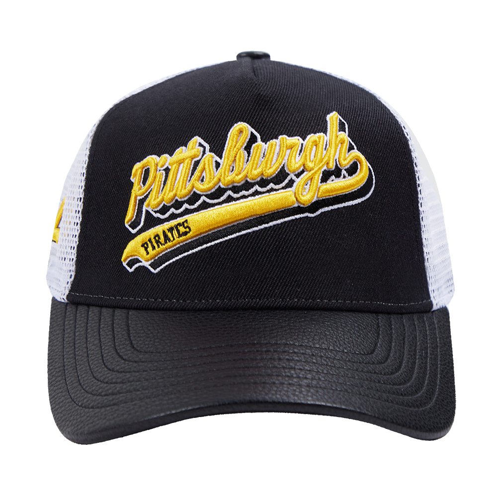 MLB PITTSBURGH PIRATES SCRIPT TAIL TRUCKER HAT (BLACK) – Pro Standard