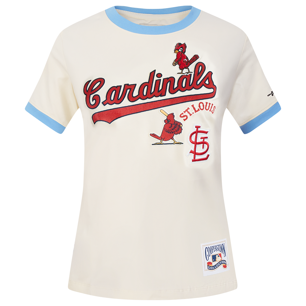 MLB ST. LOUIS CARDINALS RETRO CASCADE WOMEN'S RINGER TOP (EGGSHELL/ UN ...