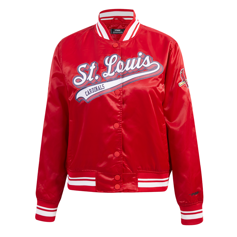 MLB ST. LOUIS CARDINALS SCRIPT TAIL WOMEN'S SATIN JACKET (RED) – Pro ...