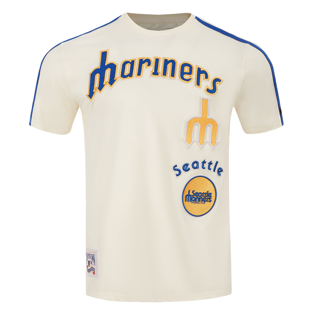 MLB SEATTLE MARINERS RETRO CLASSIC MEN'S STRIPED TOP V2 (EGGSHELL/ROYA ...
