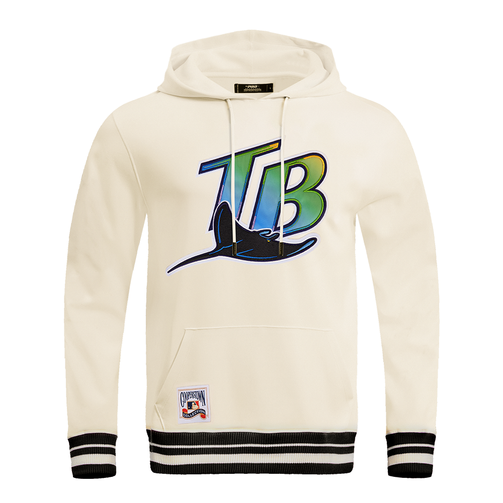 MLB TAMPA DEVIL RAYS RETRO CLASSIC MEN'S PULLOVER HOODIE (EGGSHELL/ MI ...