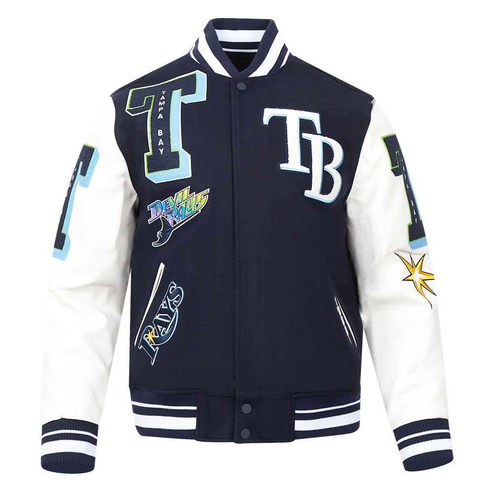 MLB TAMPA BAY RAYS MASHUP MEN'S RIB WOOL VARSITY JACKET (MIDNIGHT NAVY ...