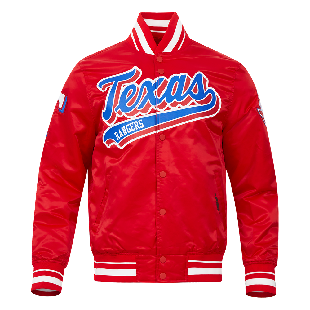 MLB TEXAS RANGERS SCRIPT TAIL MEN'S SATIN JACKET (RED) – Pro Standard