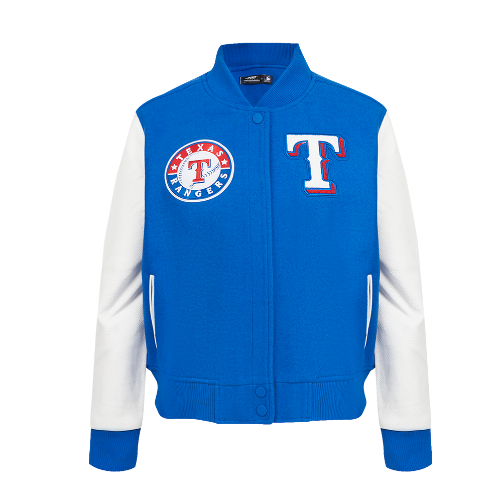 MLB TEXAS RANGERS CLASSIC WOMEN'S WOOL VARSITY JACKET (ROYAL BLUE/WHIT ...