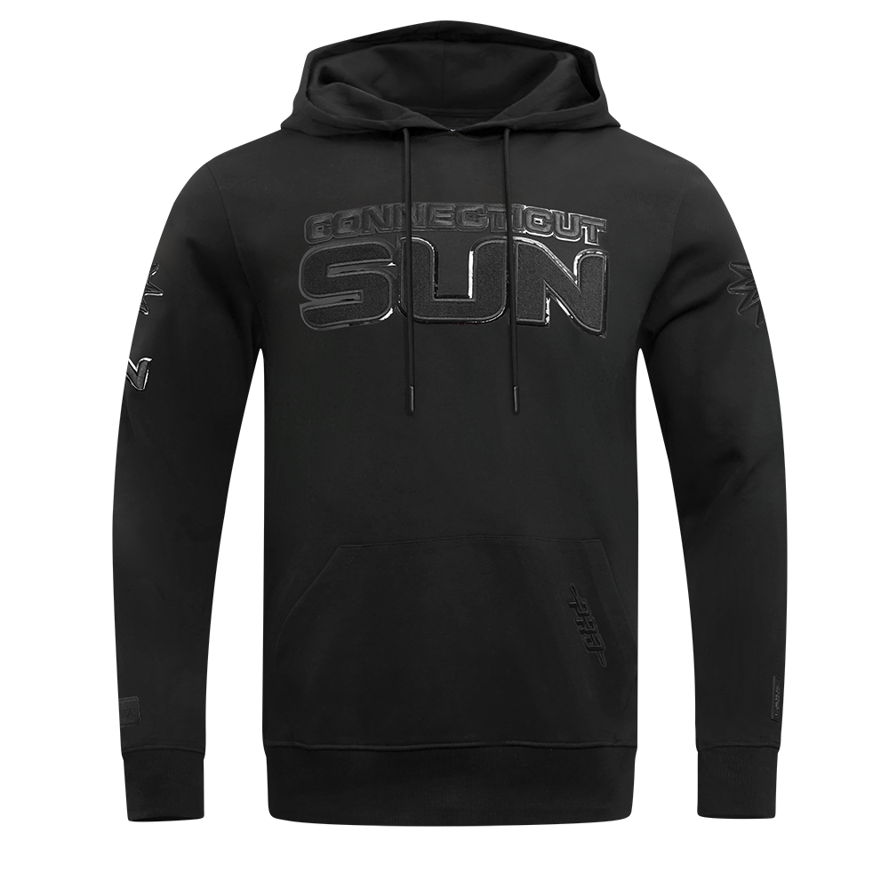 WNBA CONNECTICUT SUN TRIPLE BLACK MEN'S DOUBLE KNIT PULLOVER HOODIE (B ...