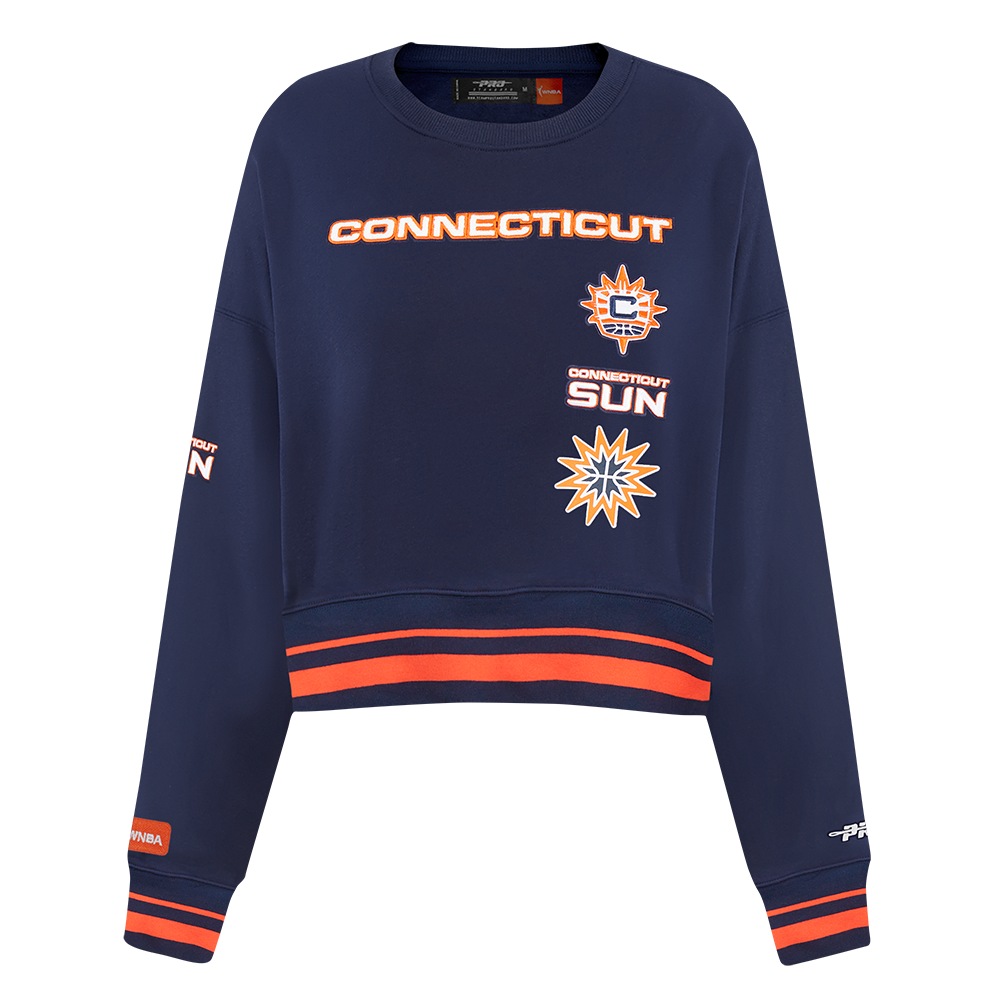 WNBA CONNECTICUT SUN RETRO CLASSICS WOMEN'S RIB FLEECE CREWNECK (MIDNI ...