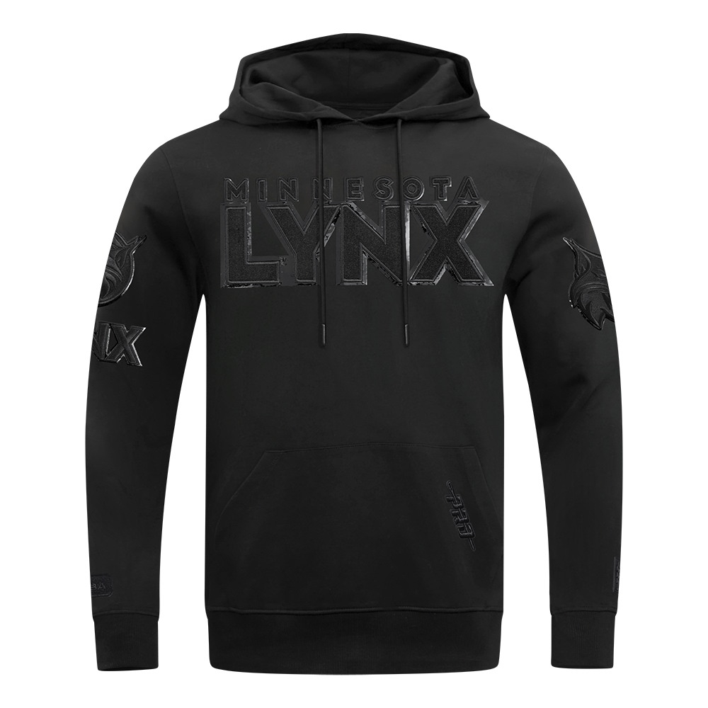 WNBA MINNESOTA LYNX TRIPLE BLACK MEN'S DOUBLE KNIT PULLOVER HOODIE (BL ...
