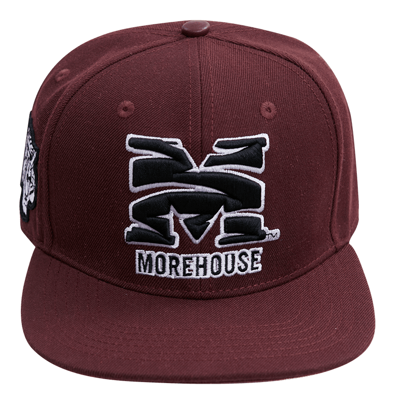 MOREHOUSE COLLEGE CLASSIC UNISEX STACKED LOGO WOOL SNAPBACK HAT (WINE ...